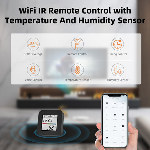 Gopeta, Tuya Smart WiFi Remote Control with Temperature & Humidity Mon ...