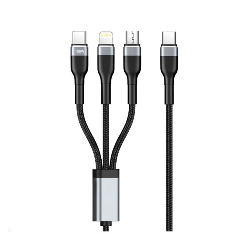 Buy Engage, 3-in-1 Fast Charging Cable 100W (USB-C/Lightning/Micro ...
