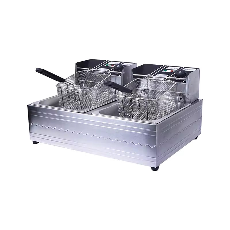 RAF High-Power Rapid-Heating Dual-Basket Deep Fryer 5000W – 5.5L + 5.5 ...