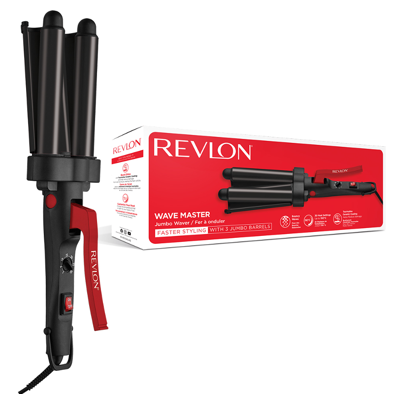 Buy Revlon, Wave Master Jumbo Waver – 3-Pong Ceramic Barrel, Tourmaline ...